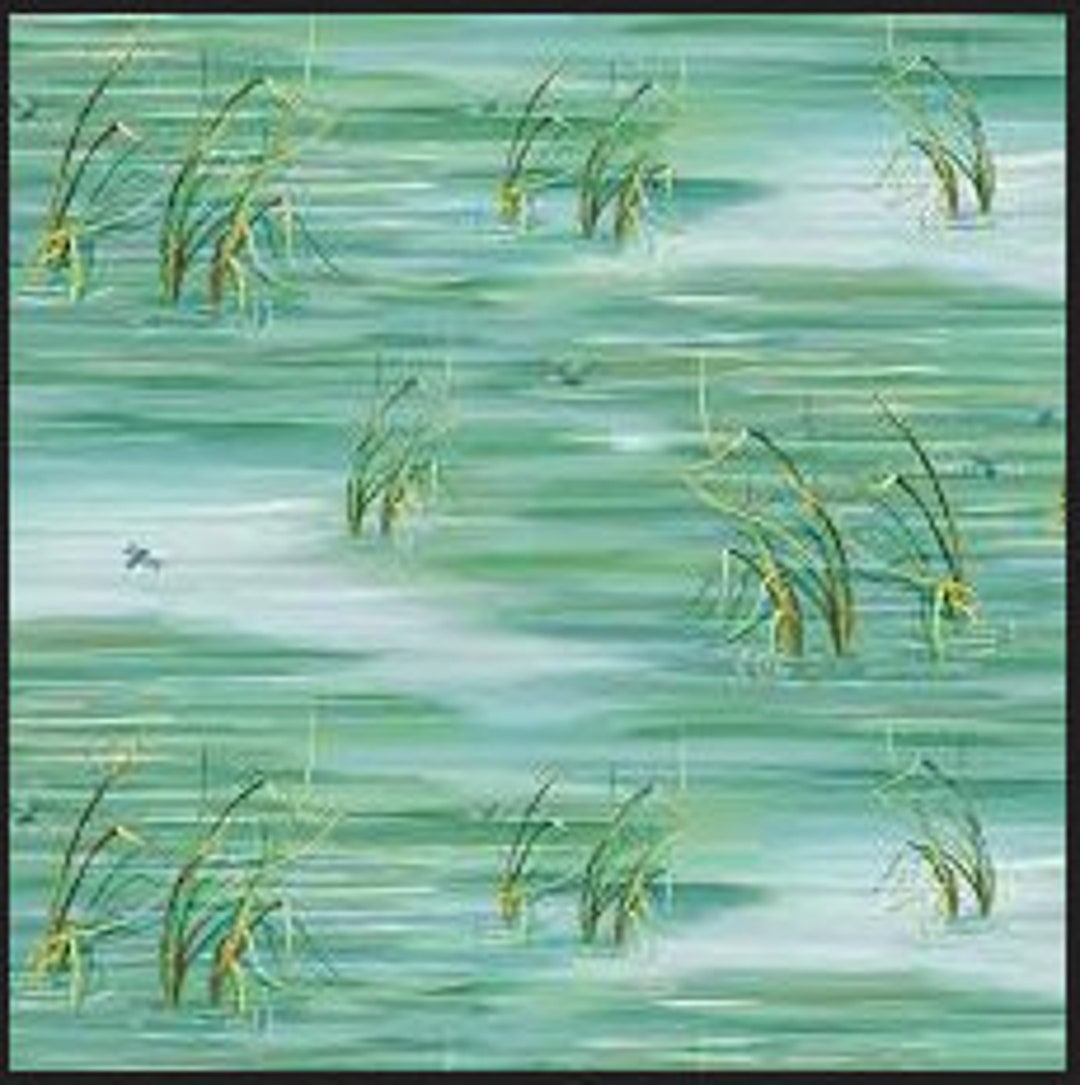Along the Valley Water and Reed Texture Fabric by Studio-e Fabrics ...