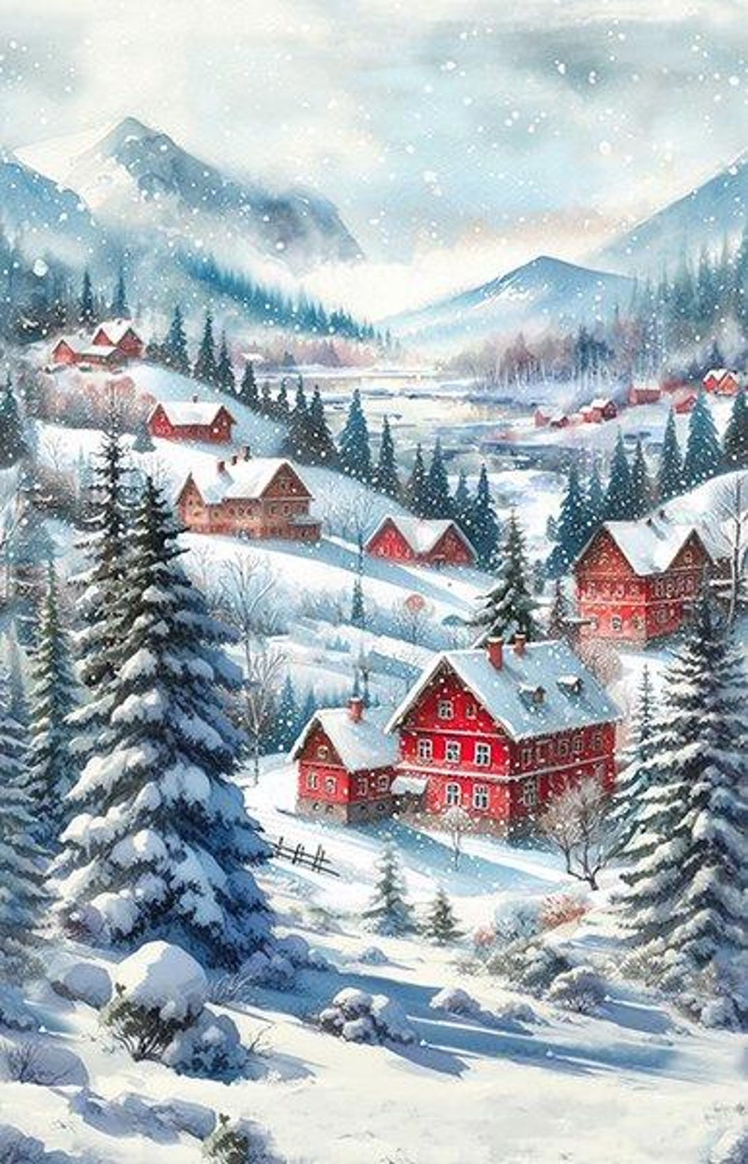 Winter Homes Fabric Panel / Cozy Tidings by Hoffman California Fabrics ...