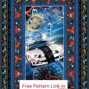 Fast and Wild Speeding Cars Border Stripe Fabric / Race Car Fabric by ...