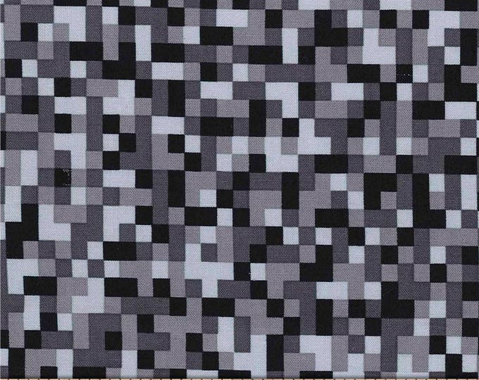 Minecraft Fabric / Bitmap Fabric / Black Minecraft by the Yard ...