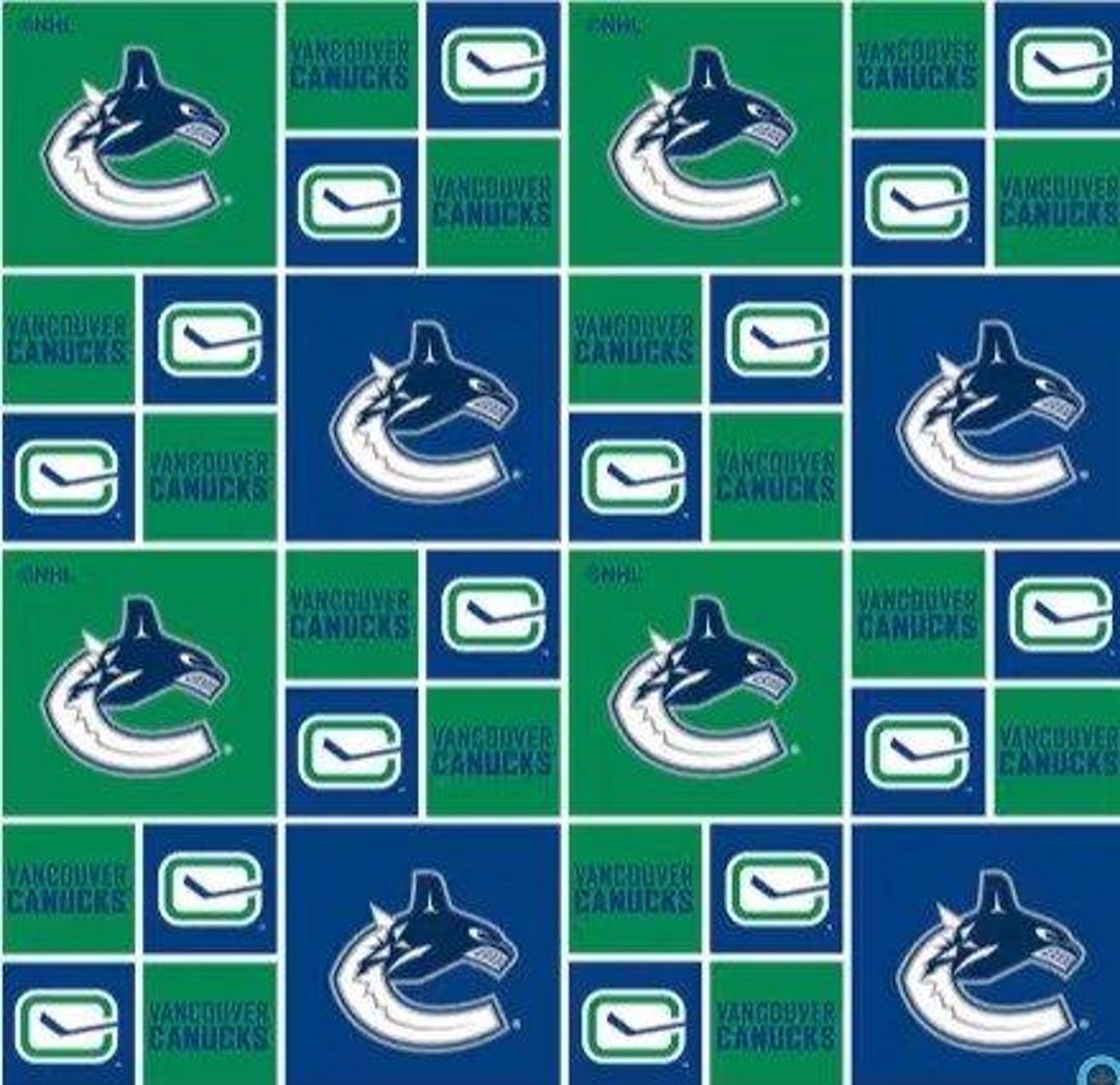 NHL Hockey Vancouver Canucks Fabric / Face off Cotton Fabric by the ...