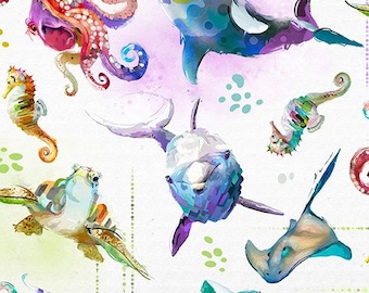 Ocean Life Shells Fabric / the Sea is Calling Fabric Collection by ...