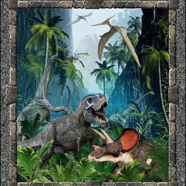 Dinosaur Quilt Panel - Etsy