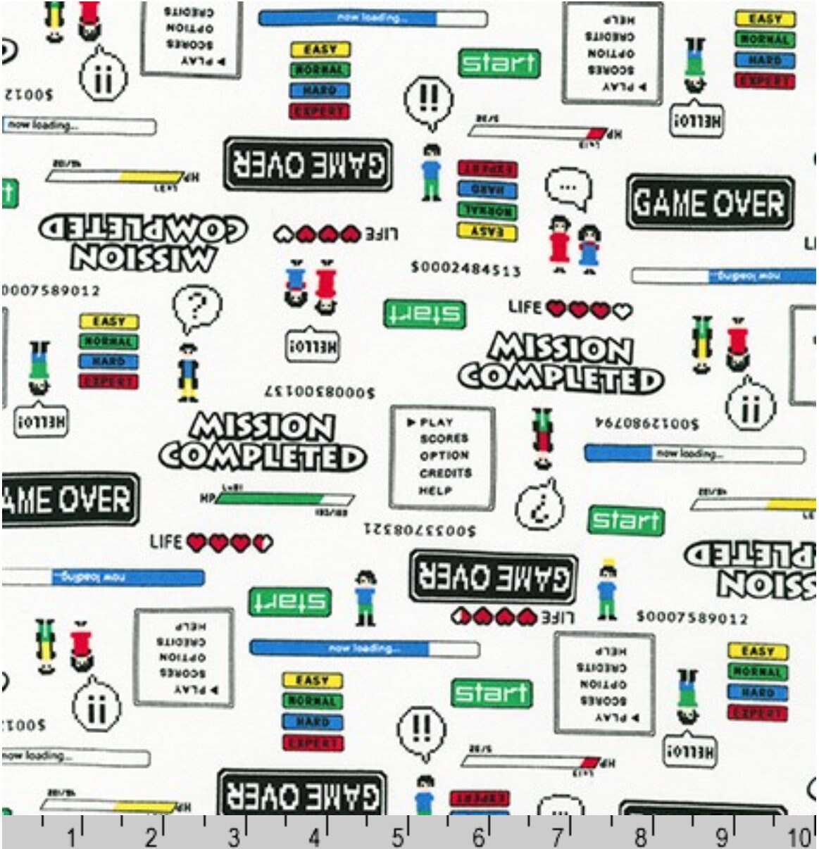 Gaming Words on White Fabric by the Yard / Musings by Robert Kaufman ...