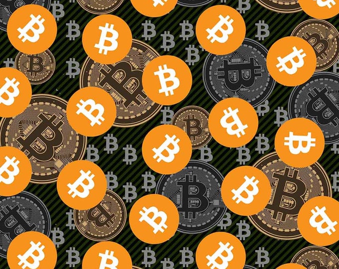 Bitcoin Fabric by the Yard by Sykel Enterprises Cotton Fabric Yardage ...