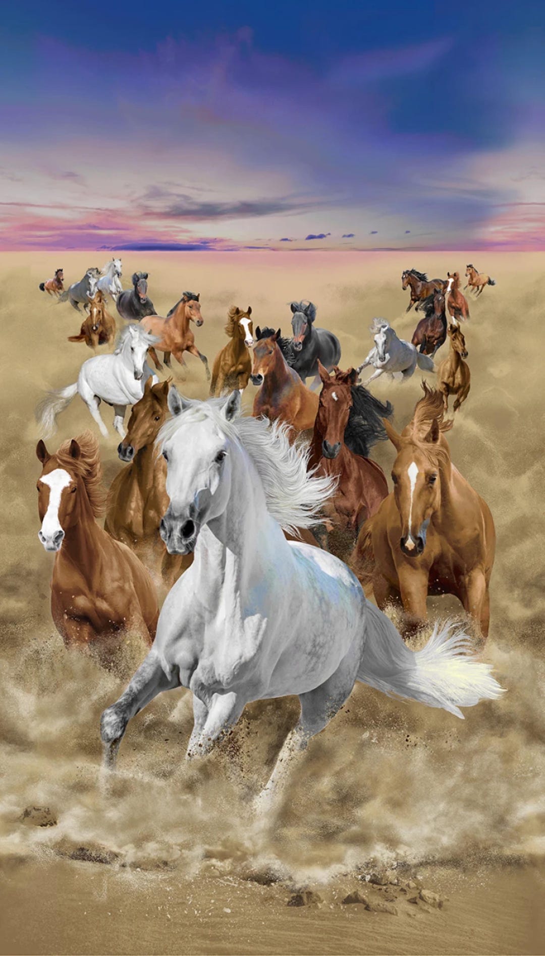 Running Horses Fabric Panel 24x44 Inch Horse Quilt Panel From Timeless ...