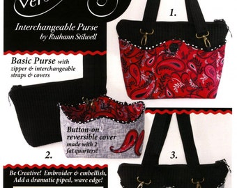 VERSATILE WAVE Interchangeable Purse Sewing Pattern, Susan Rooney Sewing Pattern, Handbag Sewing ...