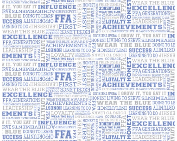 FFA Text Fabric / FFA Bwhite Yardage / Future Farmers of America Quilt ...