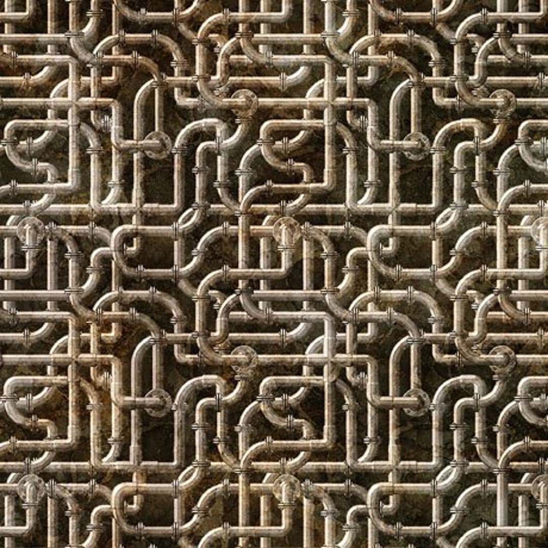 Ironwork Pipes Fabric / Measure Twice Collection by Quilting Treasures ...