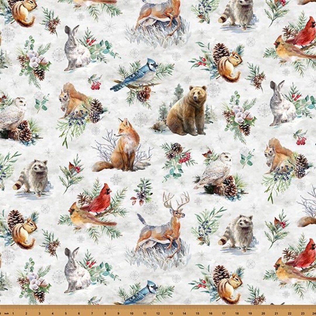 Winter Animal Vignette Woodland Animals in Winter Winter Tales by ...