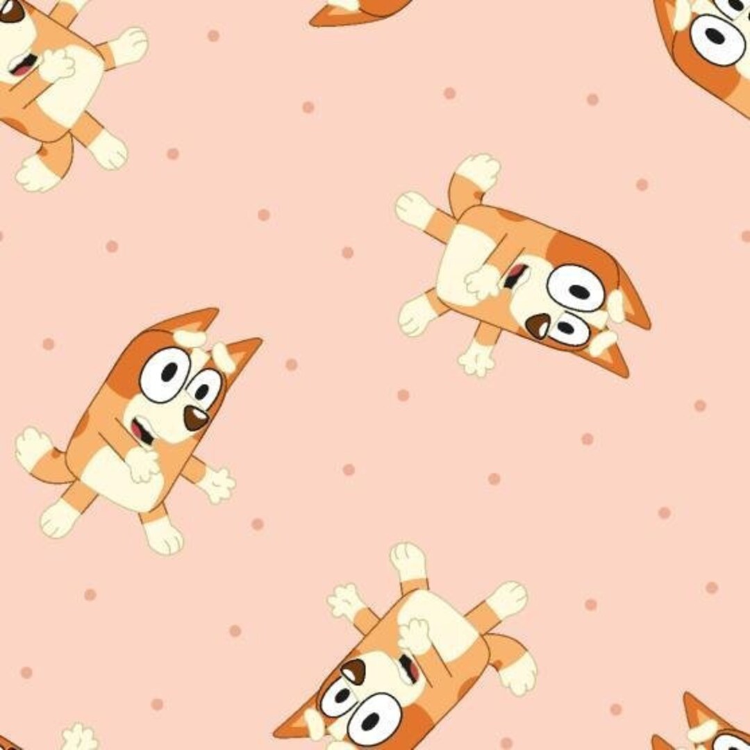 Bluey Fabric - Bluey Polka Dot on Peach by Springs Creative Fabric by ...