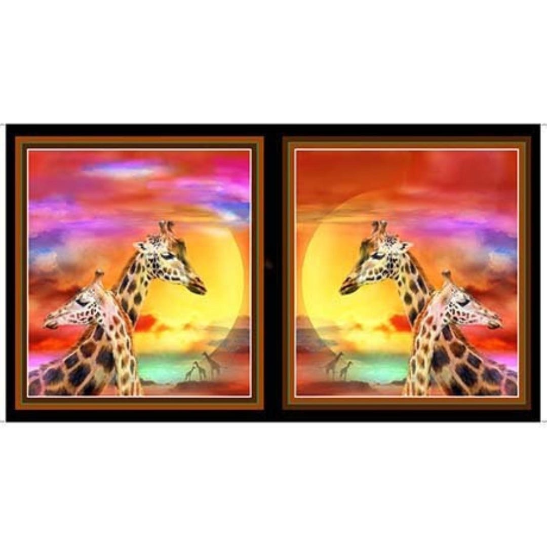Giraffe Safari Giraffe Picture Patches 24" Panel by QT Fabrics Quilt ...