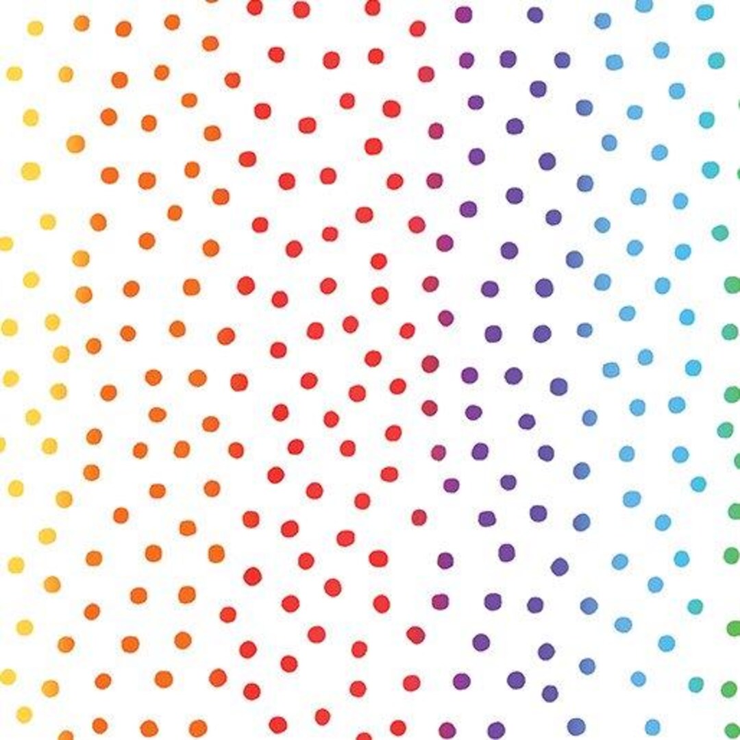 Multi Colored Dots on White Fabrics St Patrick's Day Fabric Lucky ...
