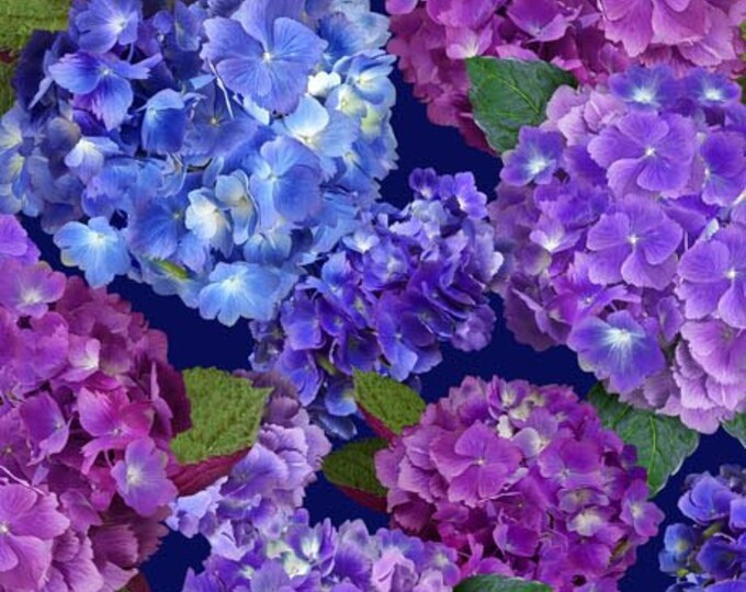 Hydrangea Blooms Packed Hydrangea Fabric by QT Fabrics, Floral Blender ...