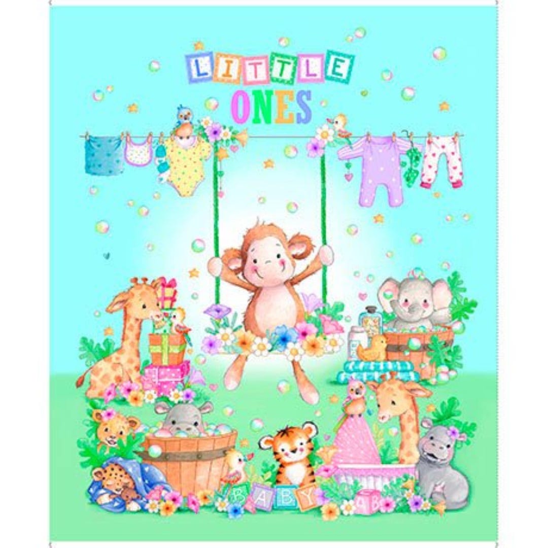 Baby Animals Fabric Panel, Little Ones 36" Panel by Quilting Treasures ...