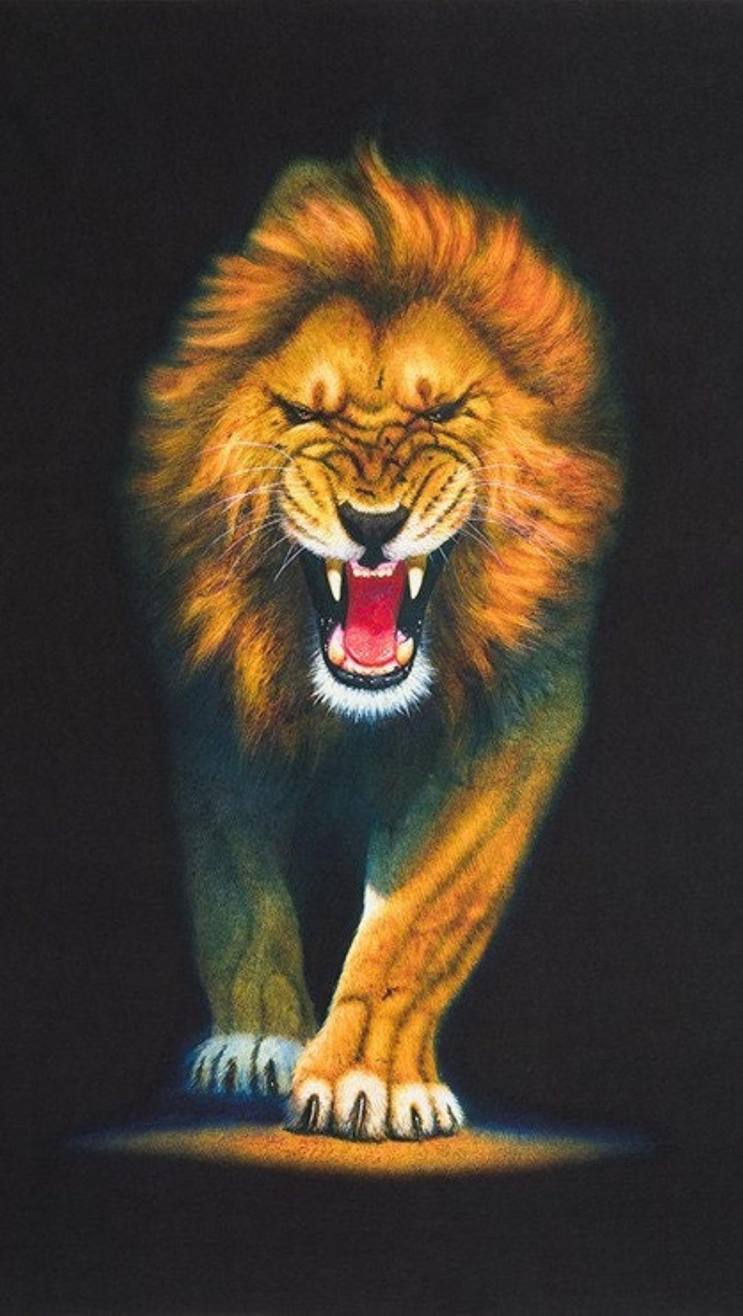 Snarling Lion Fabric Panel / Animal Kingdom Snarling Lion 24" X 44 ...