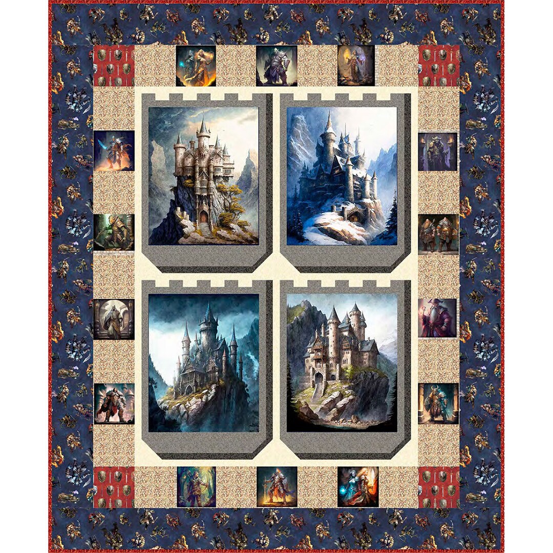 Wizards, Warriors & Castles Quilt Kit by the Morric Group / QT Fabrics Approx. Size 76.5x92.5 ...