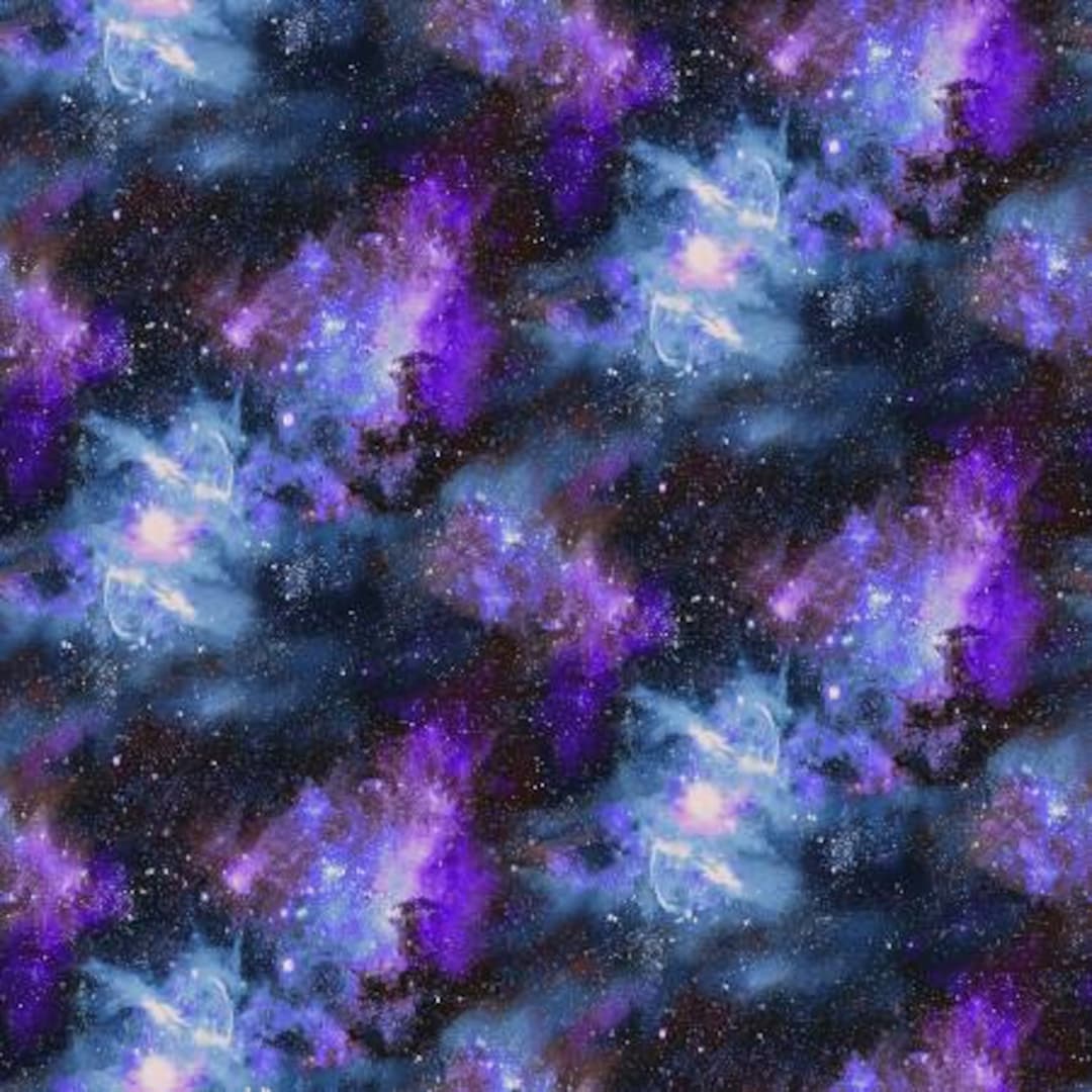 Outer Space Blue Nebula Fabric by the Yard / Planetary Missions by ...