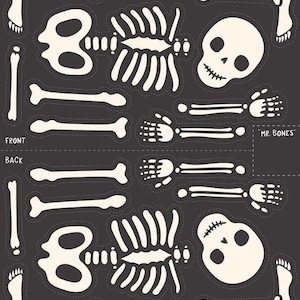 Halloween Skeleton Fabric Panel Hey Pumpkin, Mr. Bones Jr. 36" Panel by ...