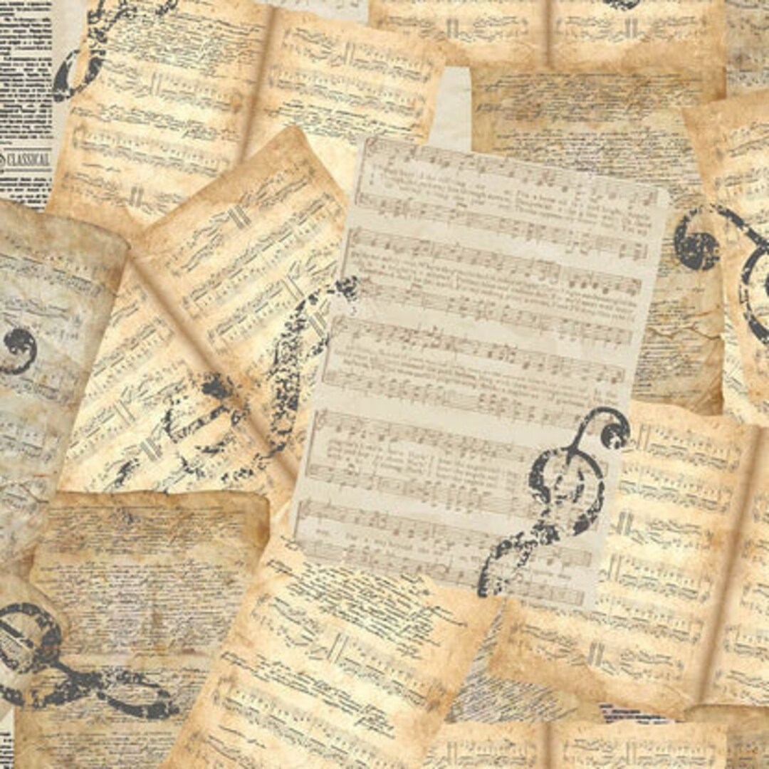 Music Fabric / My Classic Songs Music Fabric by the Yard by Blank ...