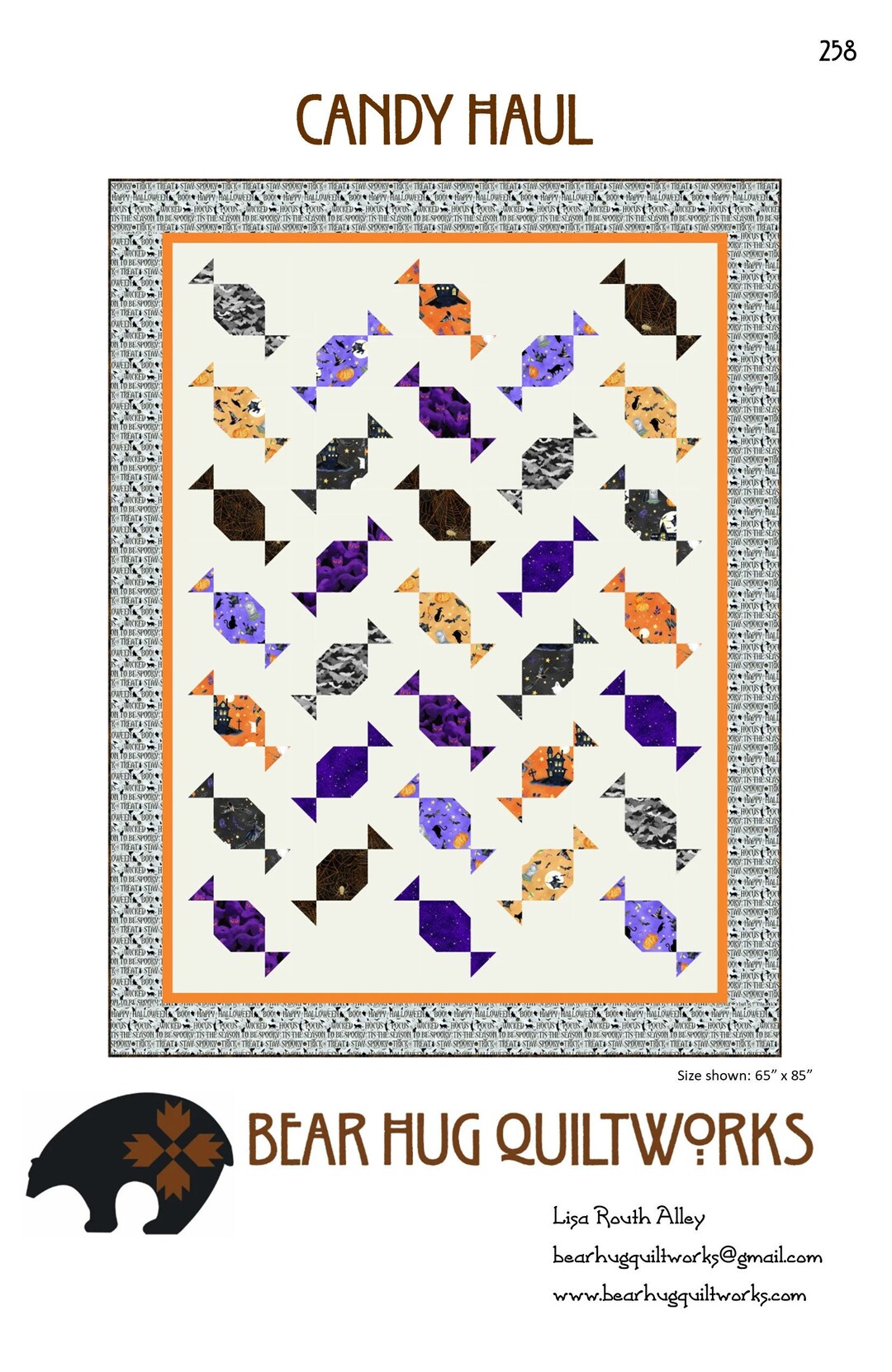 Candy Hall Quilt Pattern - PTN258 Halloween Candy Quilt Pattern in ...