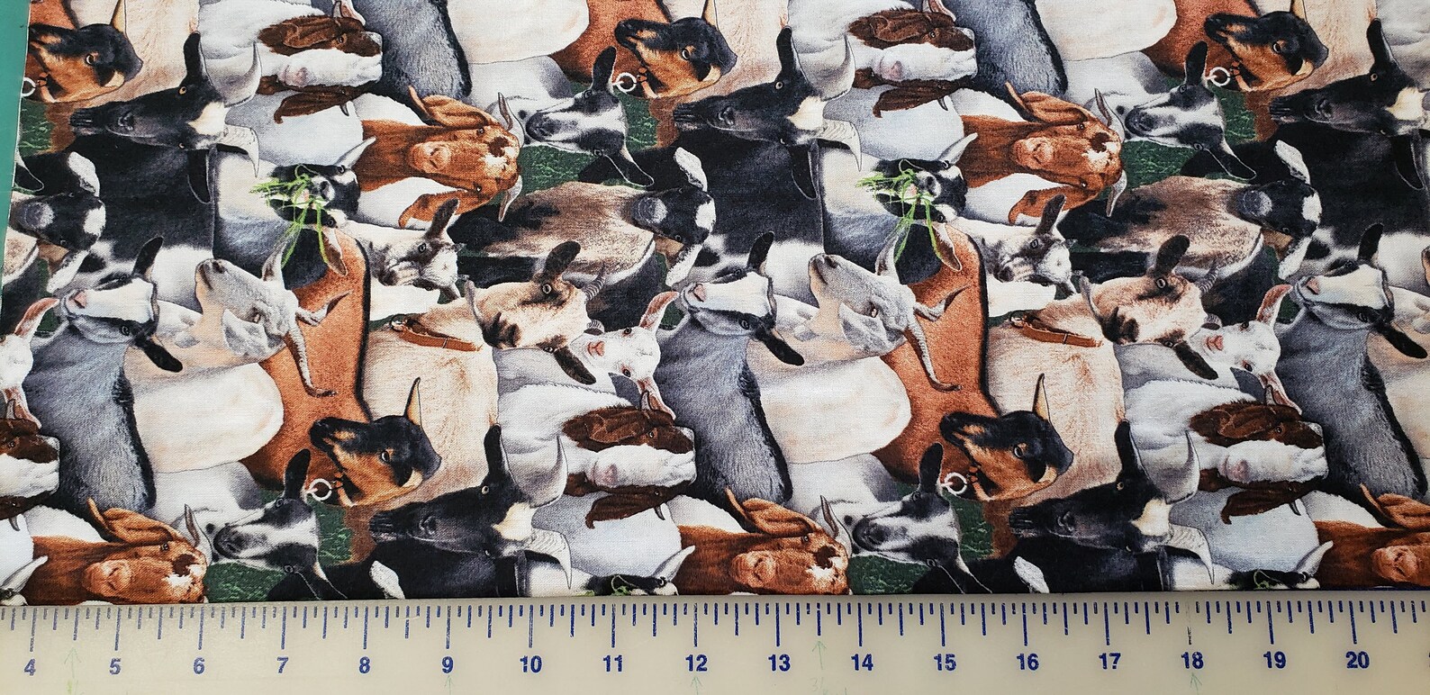 Goats on Black Fabric / Farm Animals Fabric / Elizabeth's | Etsy