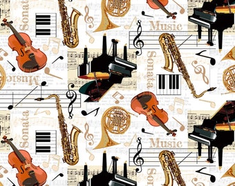 Music Cotton Fabric - Etsy