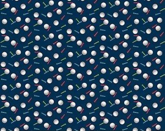 Golf Fabric / Golf Balls & Tees on Navy, Hole in One Collection by ...