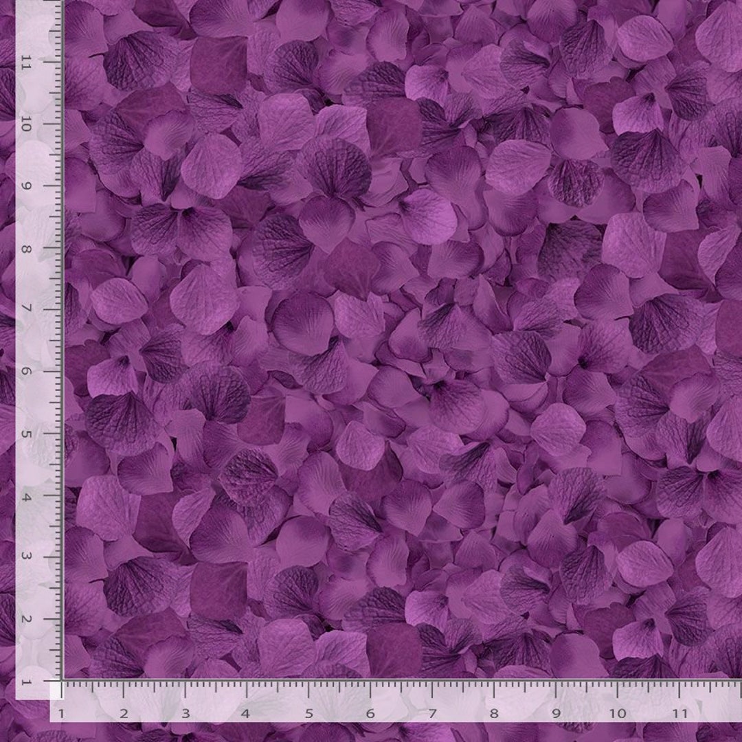 Packed Rose Purple Petals Fabric, A Rose is a Rose by Timeless ...