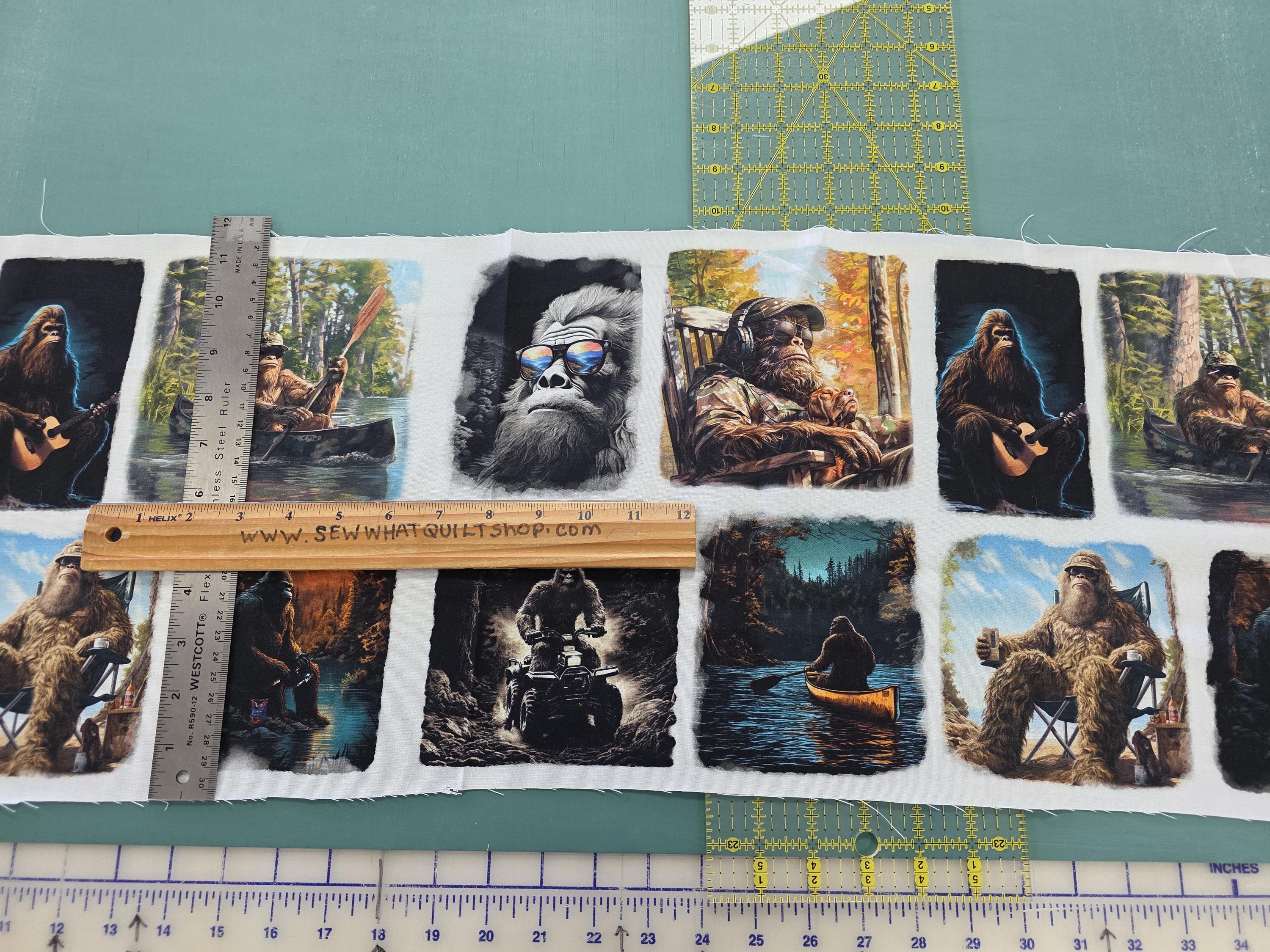 Bigfoot Fabric Panel, Bigfoot Picture Block 12x43" I Believe in Bigfoot ...