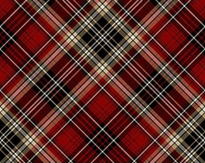 For the Love of Pete Red Plaid Fabric / Diagonal Plaid Fabric by ...