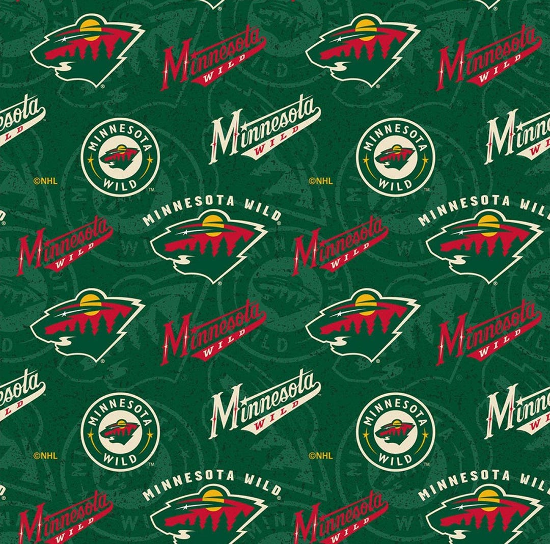 NHL Hockey Minnesota Wild Fabric / Face off Cotton Fabric by the Yard ...