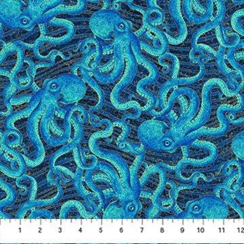 Octopus Print Fabric - Etsy