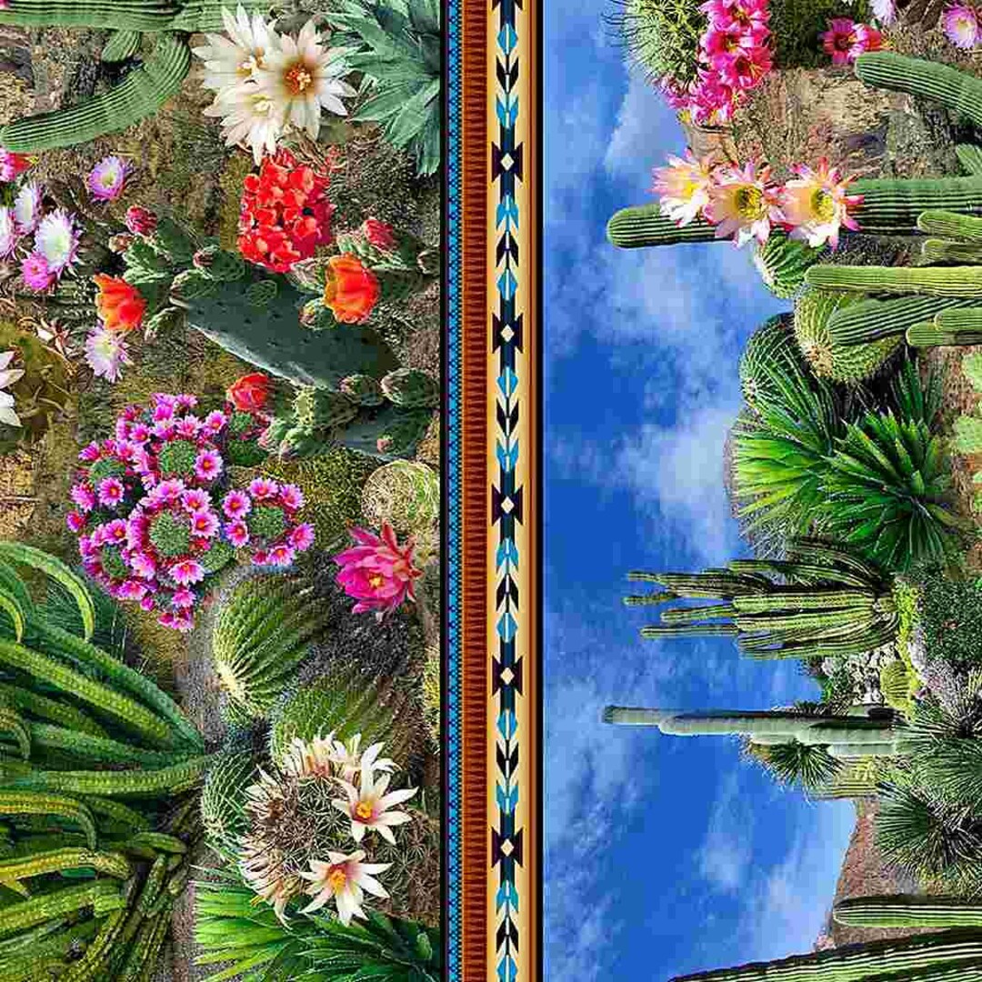 Cactus Flowers Blooming 11" Stripe Fabric by Timeless Treasures - Etsy