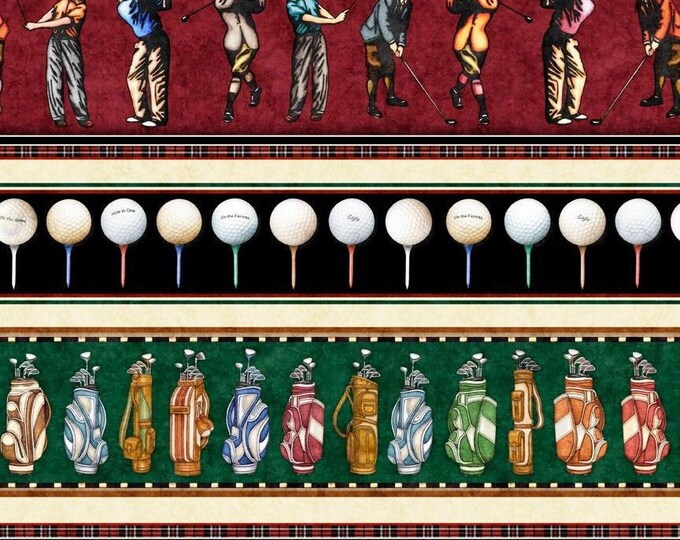 Golf Fabric / Golf Border Stripe, Chip Shot Collection From QT Fabrics ...