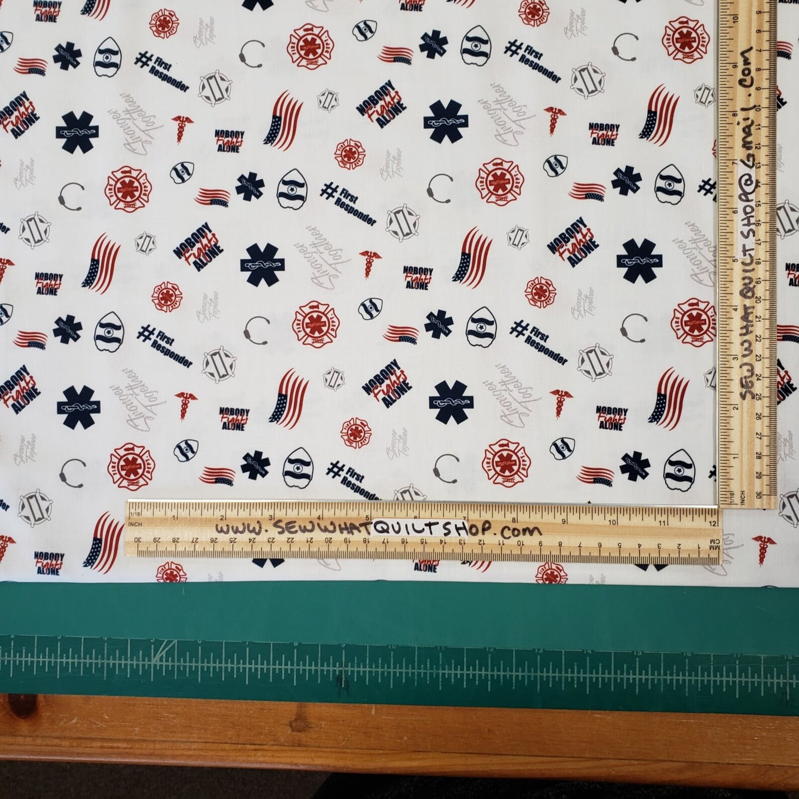 First Responders Tossed White First Responders Fabric by the | Etsy
