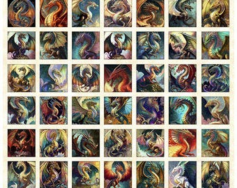 Dragon Fyre Quilt Panel by QT Fabrics / Small Dragon Picture Patches ...