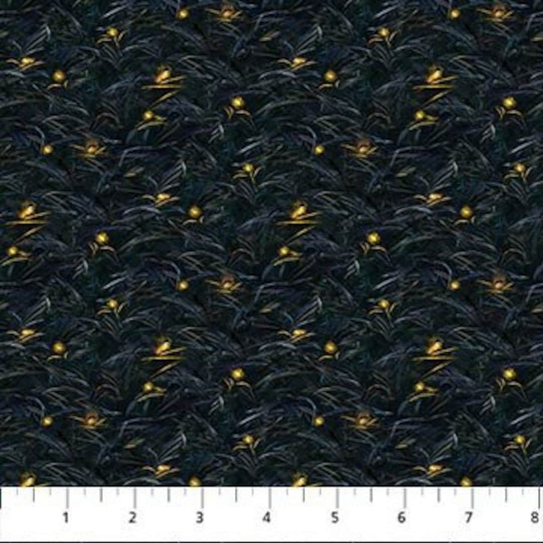 Moonlight Kisses Fireflies Fabric Northcott Material by Abraham Hunter ...