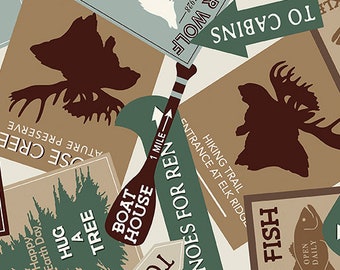 Gone Camping Motifs / Moose Creek Fabric Collection by Benartex ...