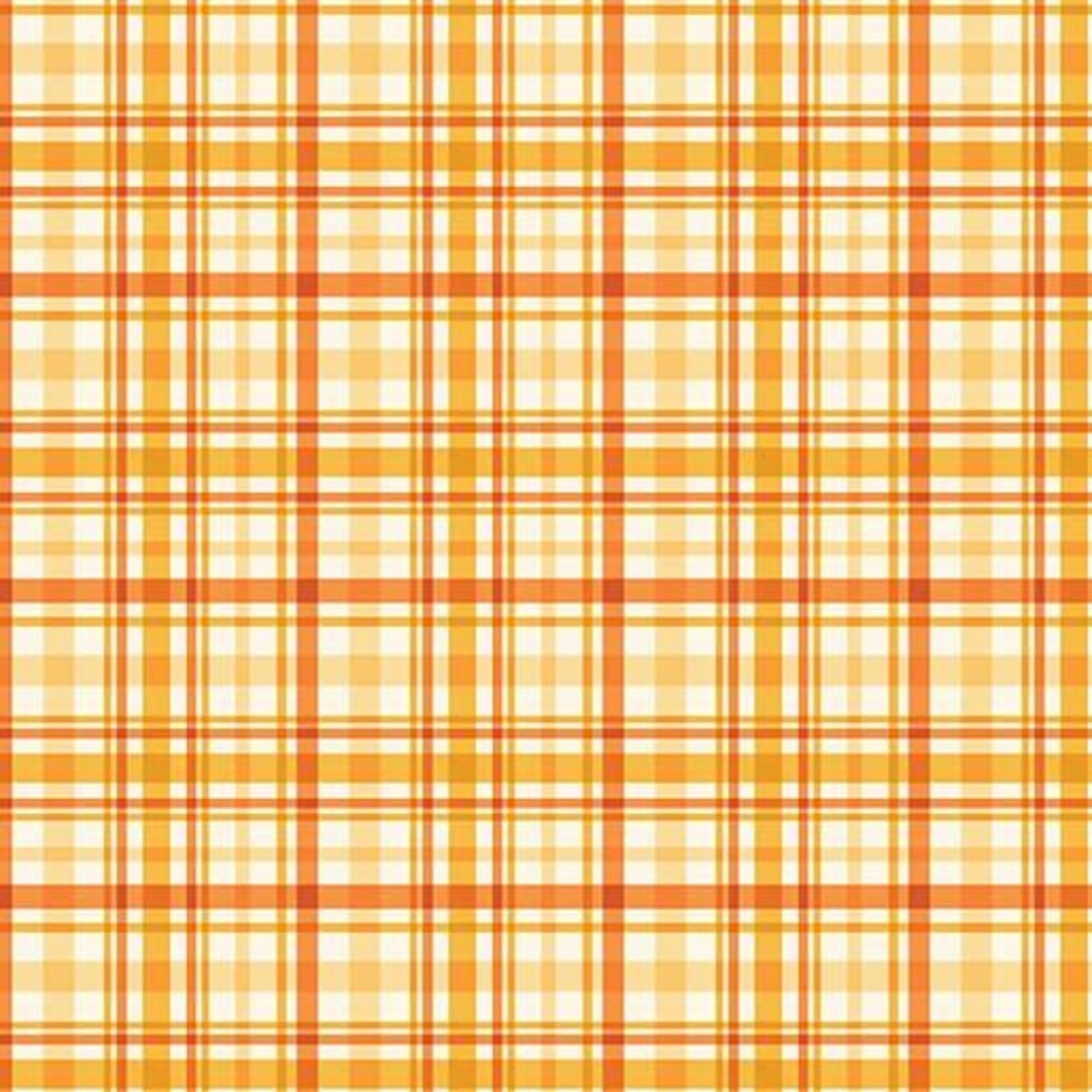 Orange Plaid Squishy Hugs Gather and Grace by Benartex Cotton Tonals ...
