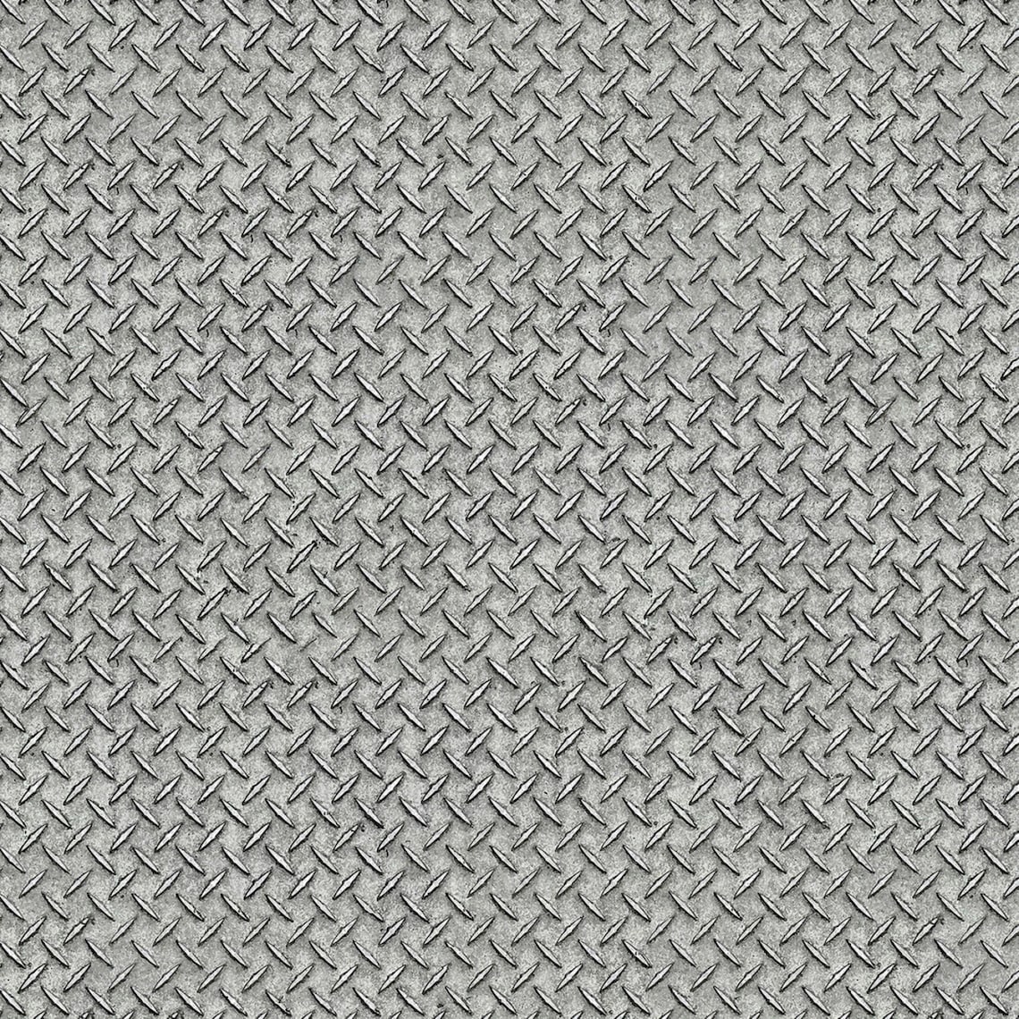 Steel Diamond Plate Gray Texture Fabric, Hammer Down by Hoffman ...