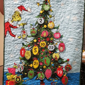 Grinch Advent Calendar Panel / How the Grinch Stole Christmas Grinch ...