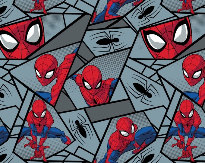 Spiderman Fabric by the Yard by Camelot 13080005-5 / Grey Spiderman ...