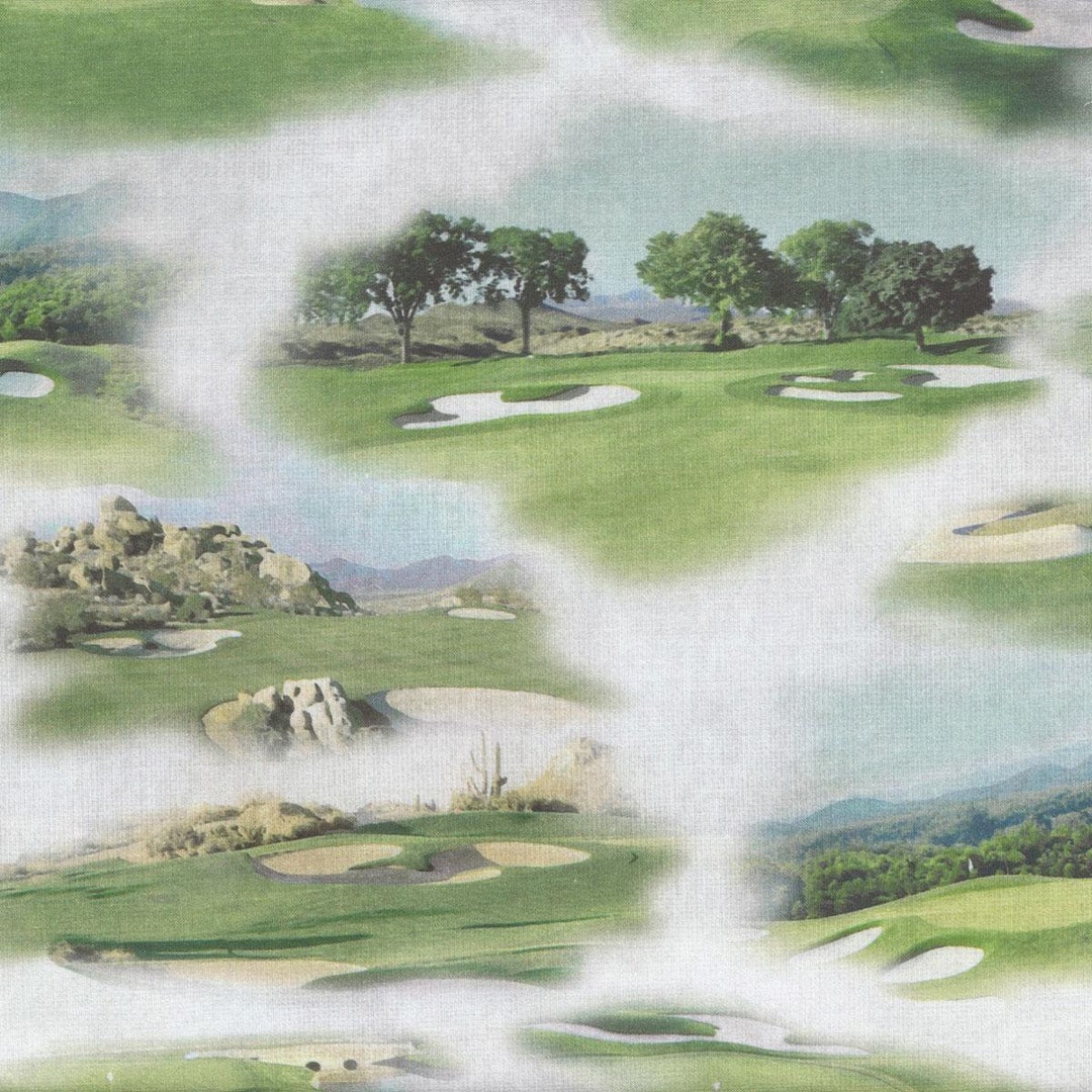 Golf Fabric / Golfing Toile Fabric, Fore! Collection, Clothworks Golf ...