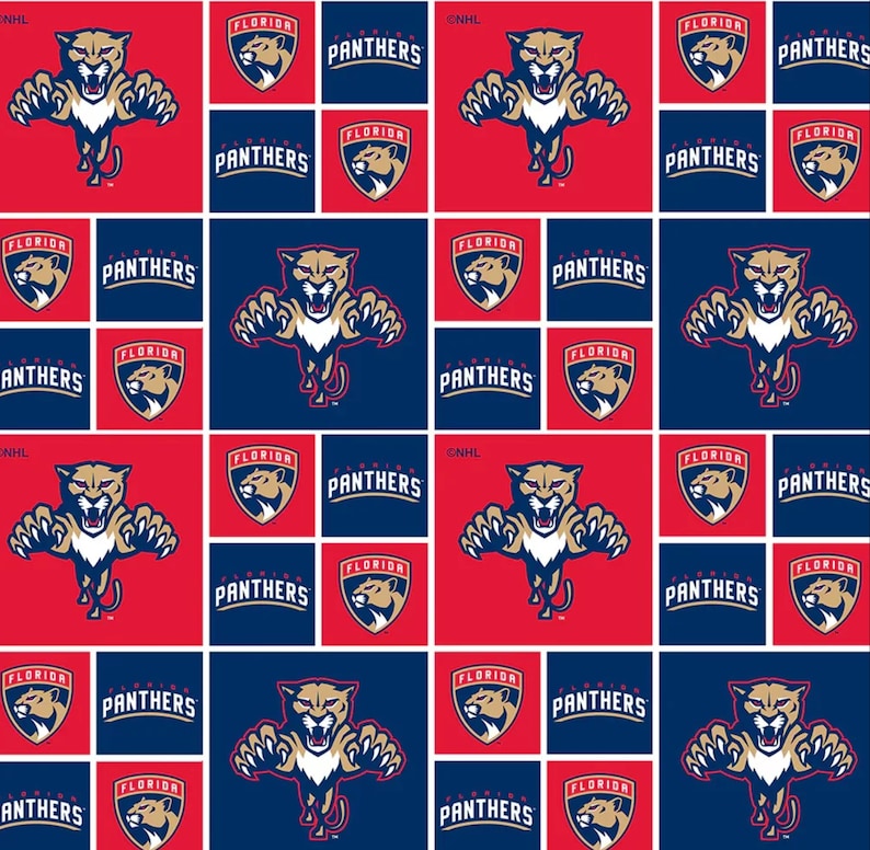 35x44" Remnant NHL Florida Panthers / Licensed NFL Cotton Fabric From ...