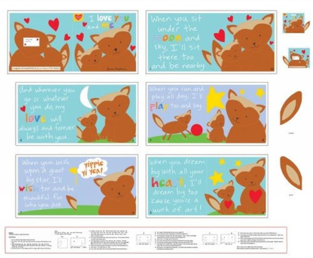 Huggable and Loveable I Love You Book Panel / Do It Yourself DIY Soft ...