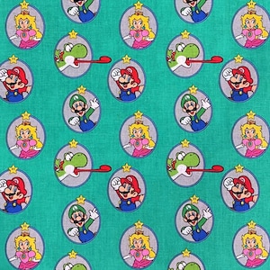 Nintendo Super Mario Badge Fabric / Arcade Fabric / Super Mario ...