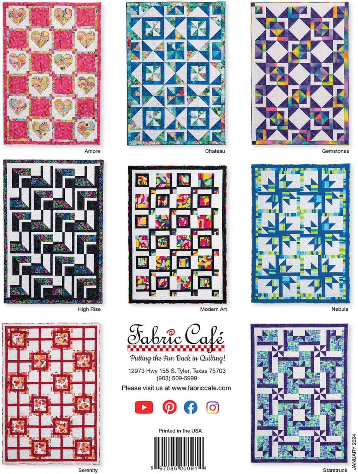 Fabric Cafe 3 Yard Quilt Go Bold With 3-yard Quilts Book / Book of 8 ...