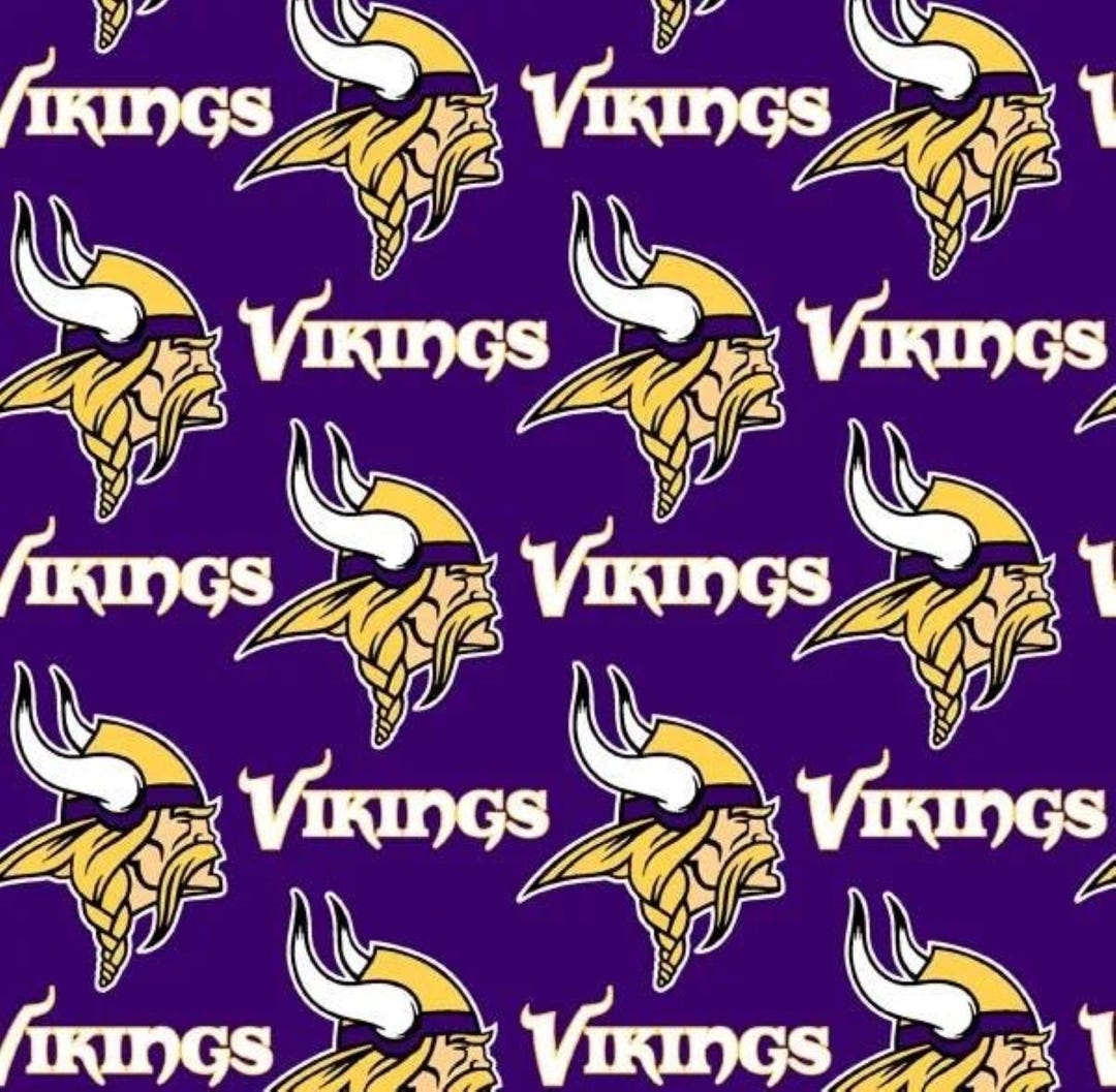 NFL Minnesota Vikings Fabric / Licensed NFL Cotton Fabric From Fabric ...