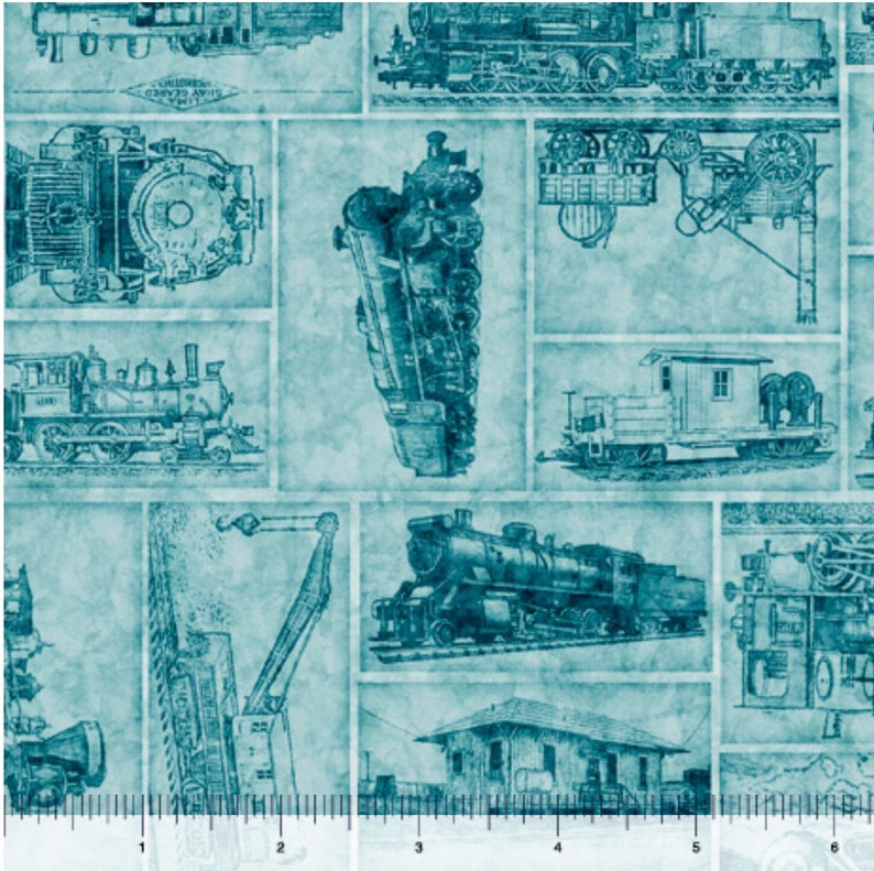 Locomotion Train Patch Fabric by Dan Morris for QT Fabrics - Etsy